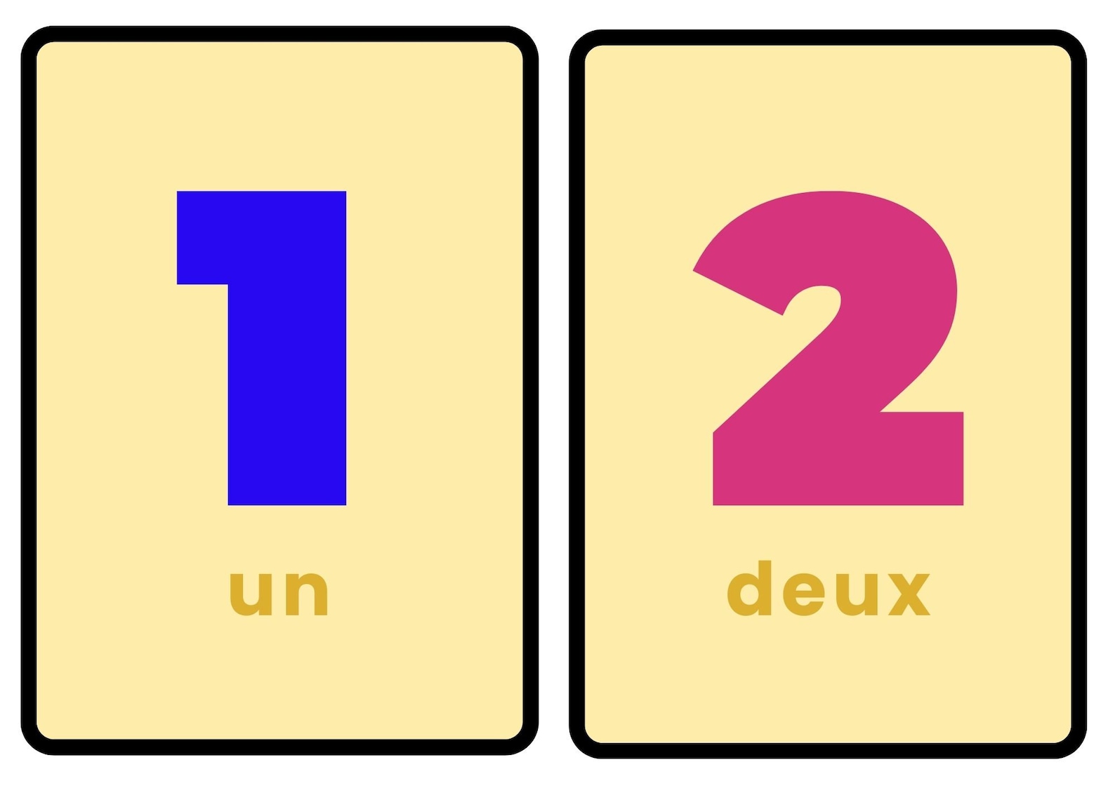 French Numbers Flashcards - Etsy