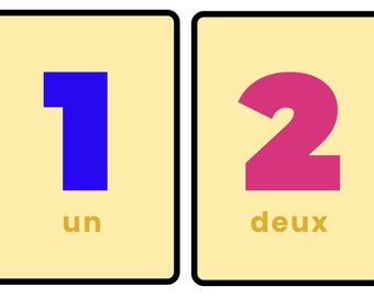 FRENCH NUMBER FLASHCARDS 1/100 With Pronunciation on Audio File,numbers ...