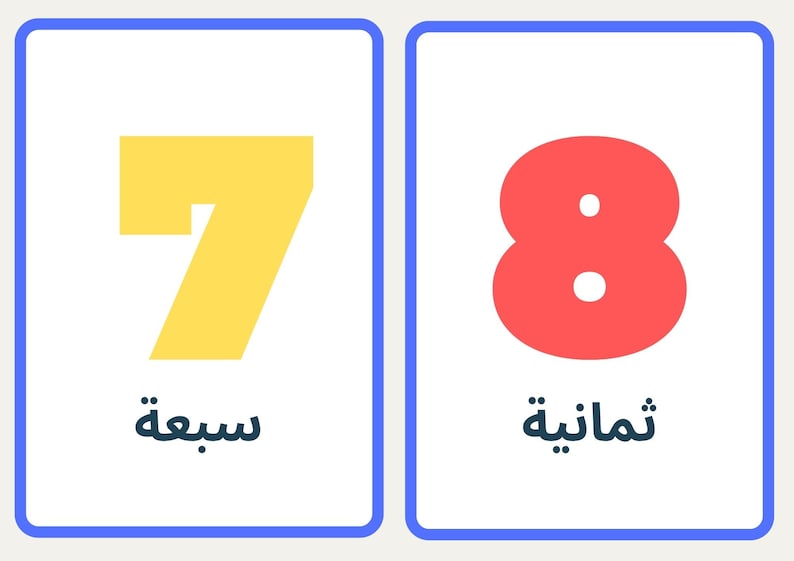 Arabic Numbers Printable Flashcards - Etsy