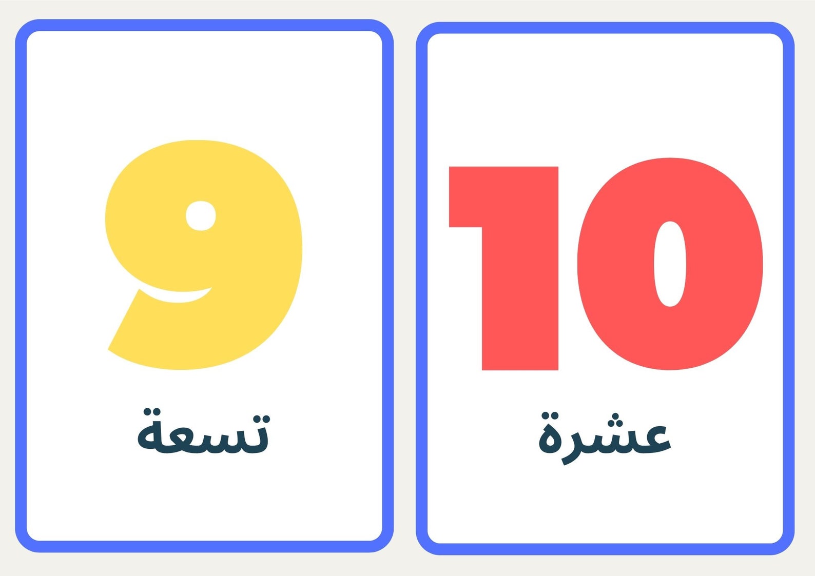 Arabic Numbers Printable Flashcards - Etsy