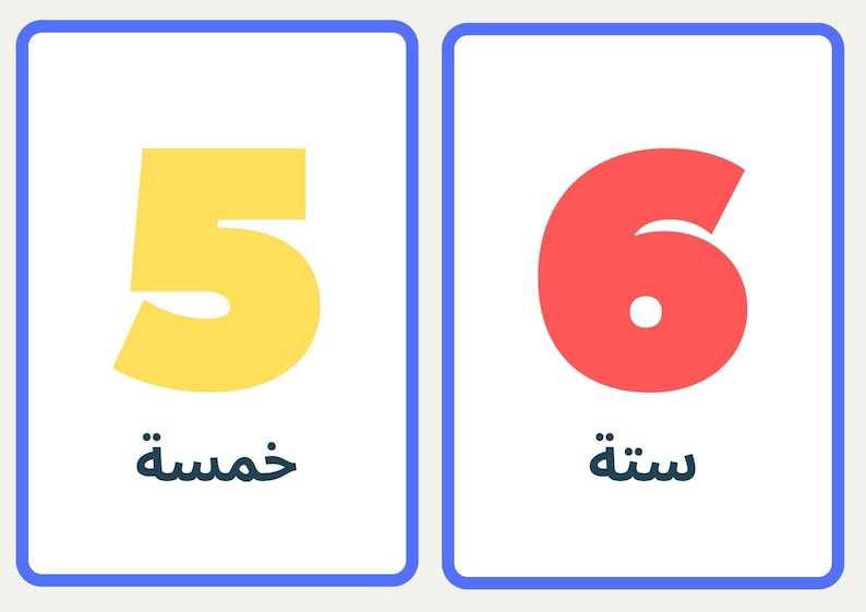 Arabic Numbers Printable Flashcards - Etsy