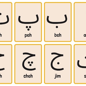 Persian Alphabet Printable Flashcards - Etsy