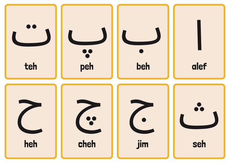 Persian Alphabet Printable Flashcards - Etsy