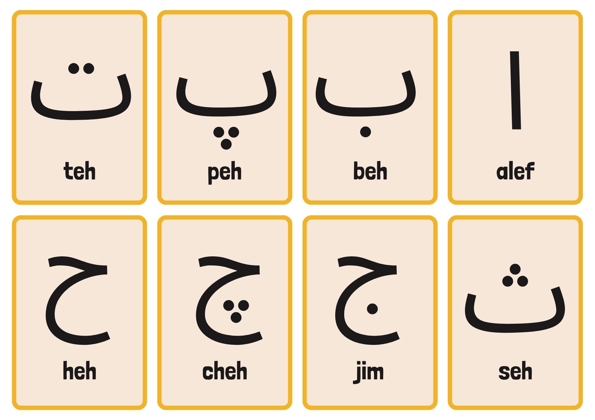 Persian Alphabet Printable Flashcards - Etsy