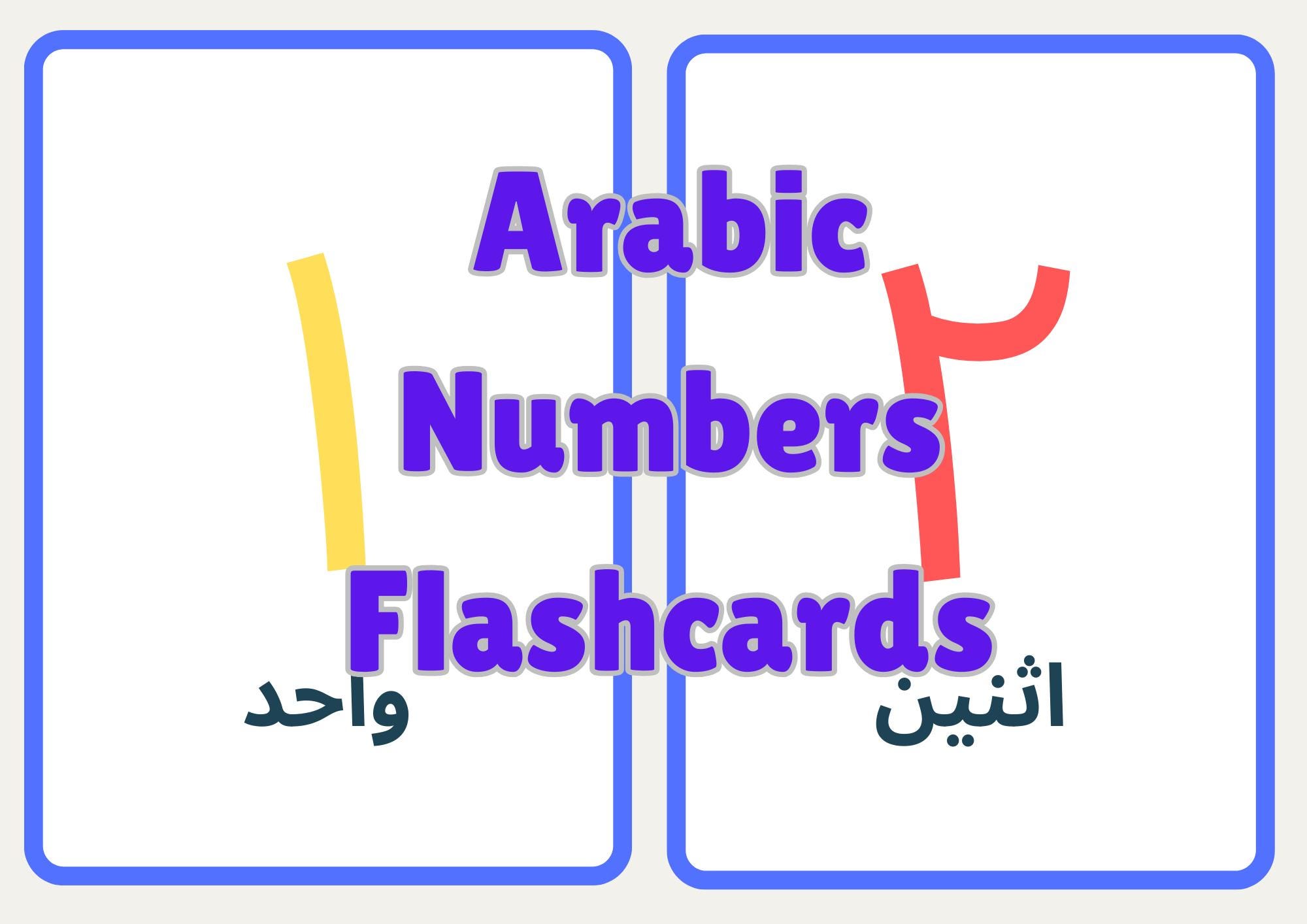 Arabic Numbers Printable Flashcards - Etsy
