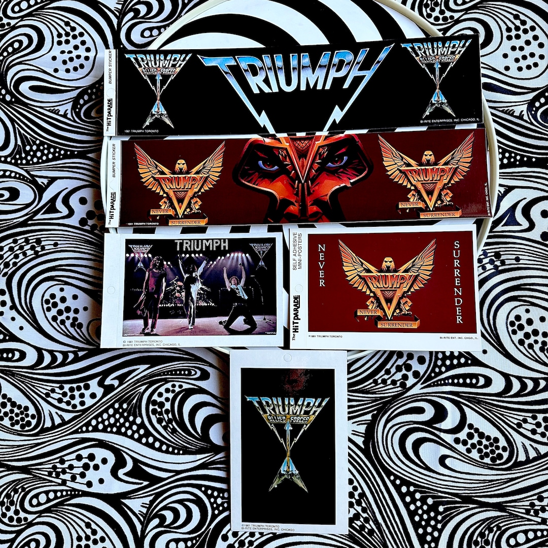 8 Choices VINTAGE 1981 TRIUMPH Never Surrender Heavy METAL Bumper ...