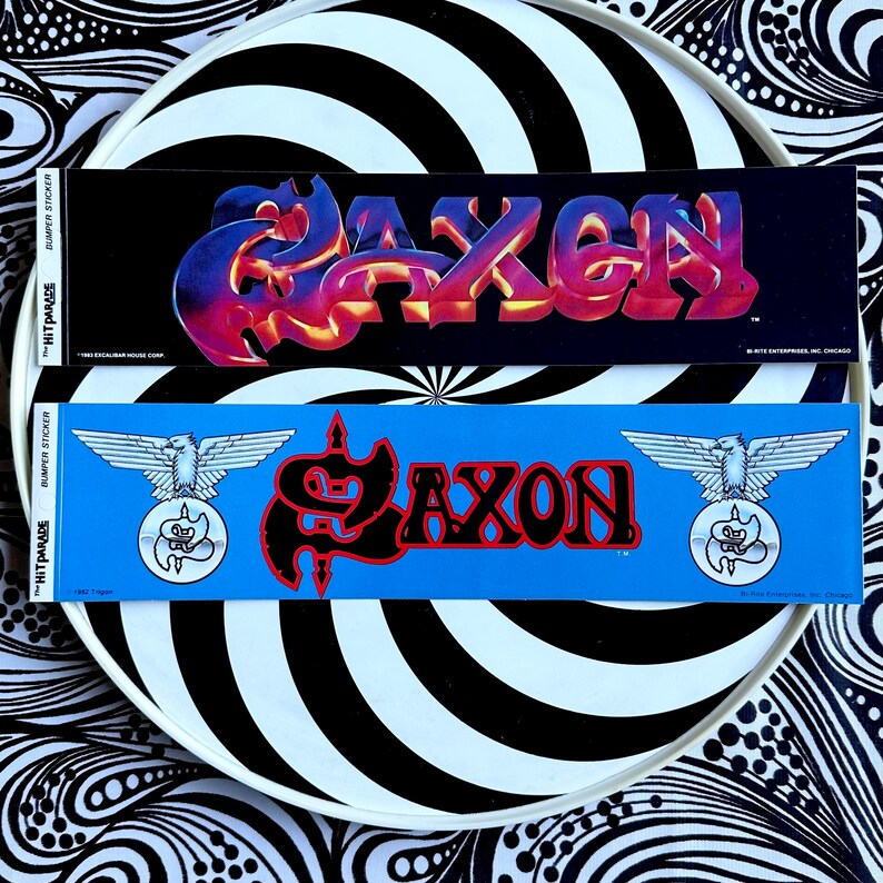 8 Choices! VINTAGE 1982 SAXON Mini Poster + Bumper Sticker Unused ...
