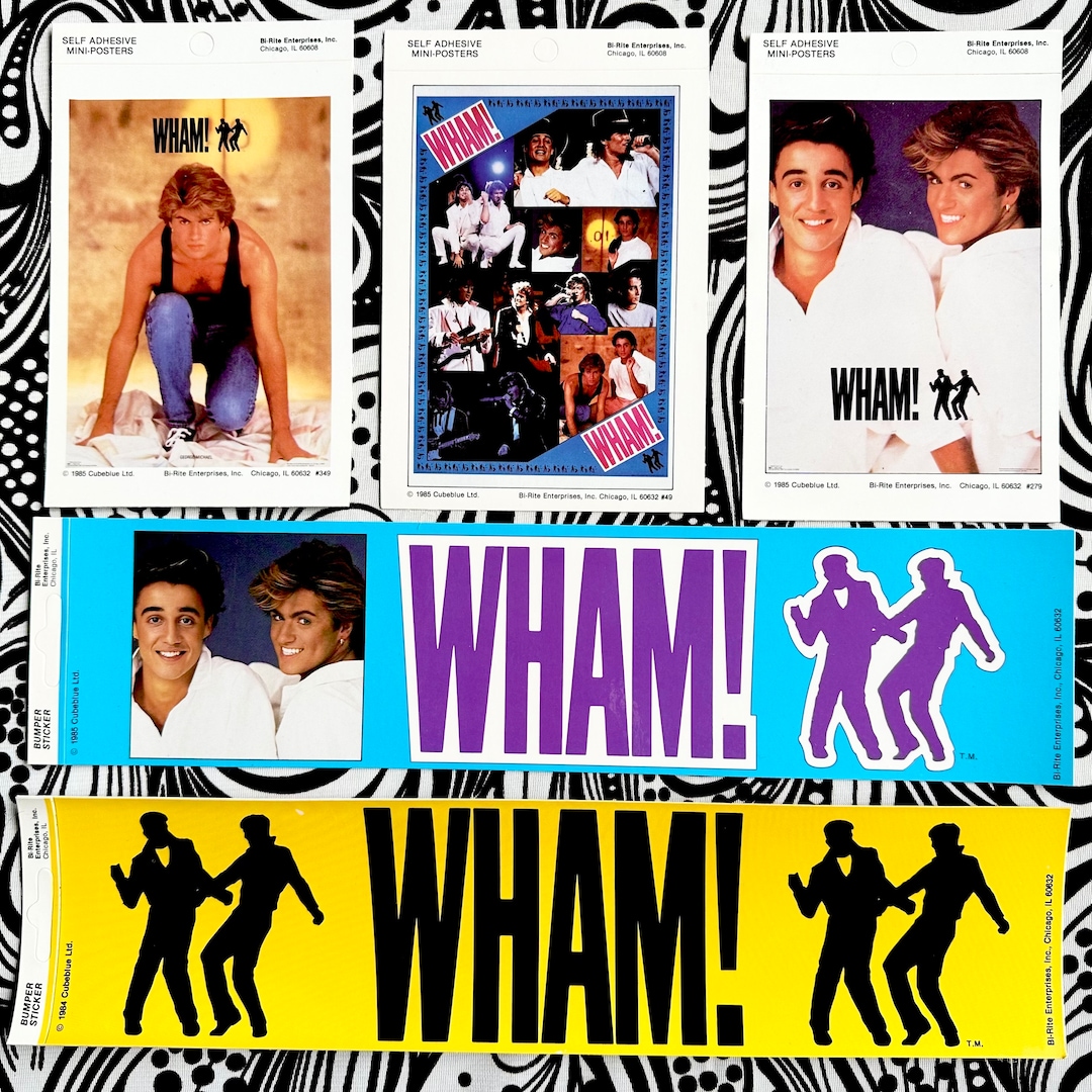 8 Choices! Vintage 1985 WHAM George Michael Mini Poster Sticker ...