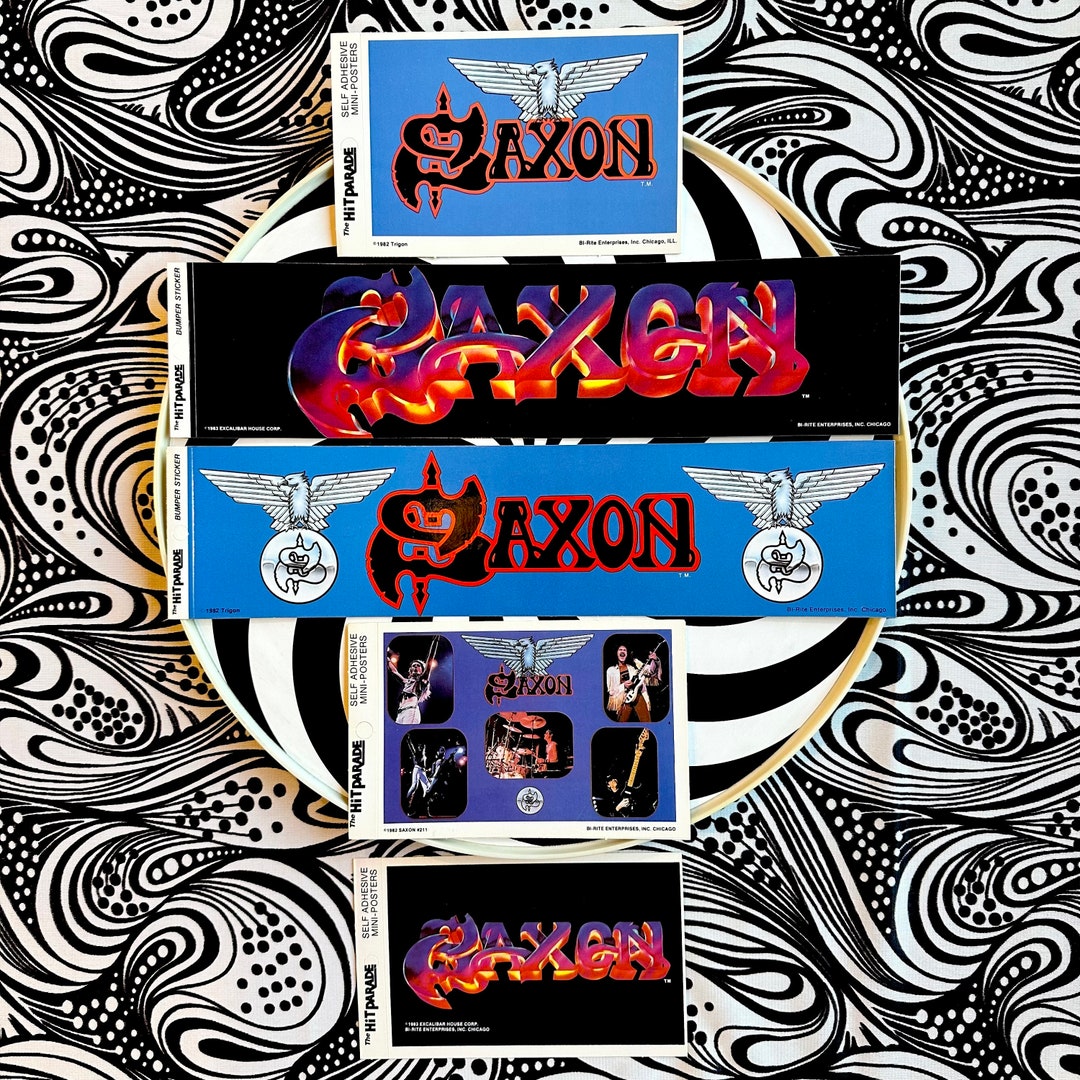 8 Choices! VINTAGE 1982 SAXON Mini Poster + Bumper Sticker Unused ...