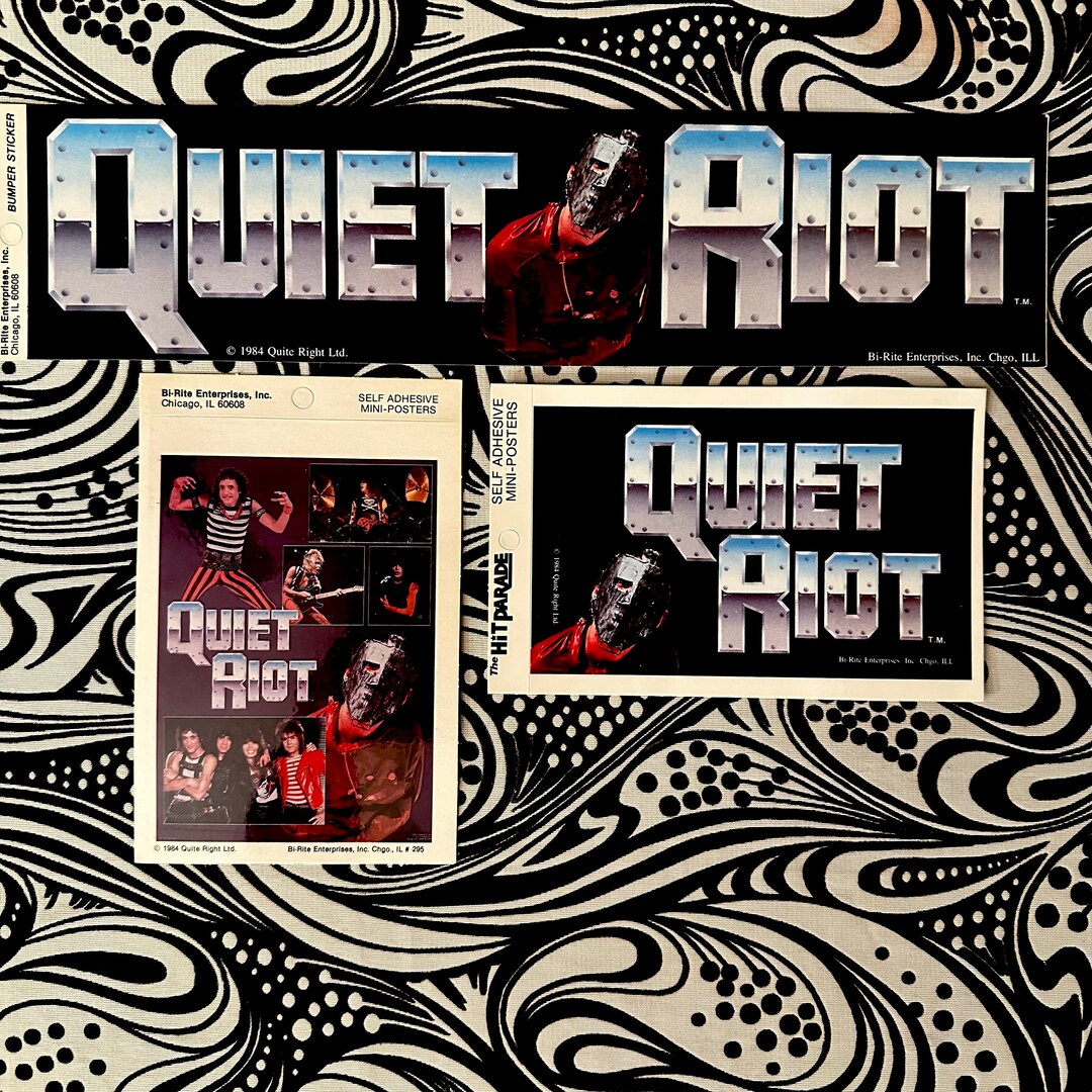 3 Choices! Vintage 1984 QUIET RIOT Metal Rock Mini Poster STICKERS ...