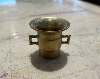 Small Brass Incense Pot / Vintage Brass Mortar / Small Brass Planter ...