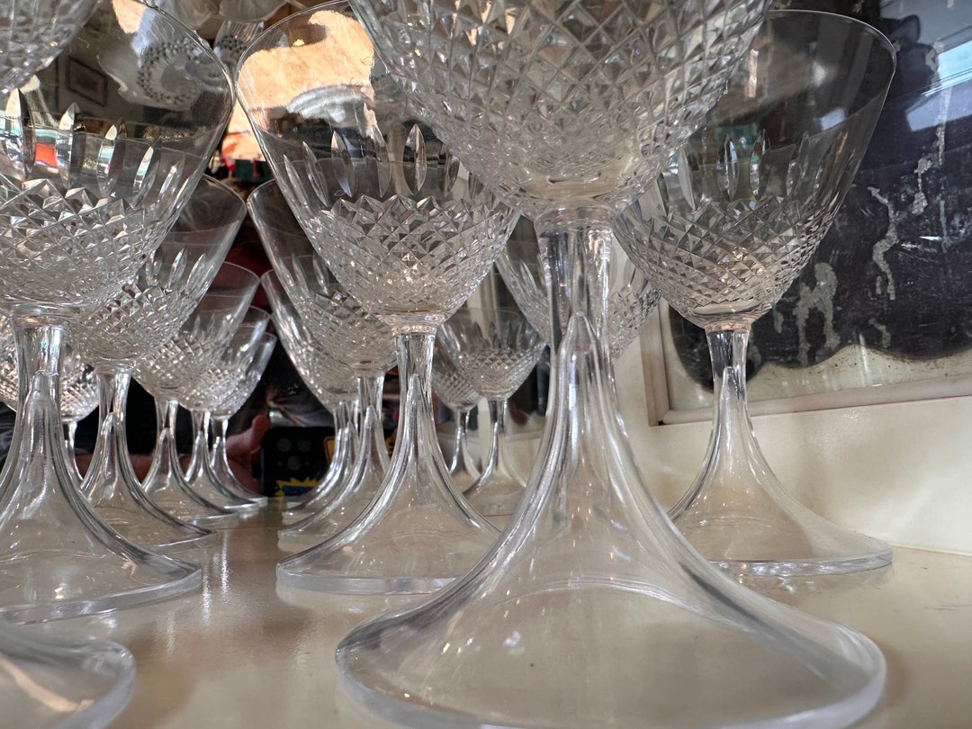 Signed Lalique Crystal Chinon Wine Glasses, Set of 12, Fine Dining ...