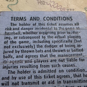 Vintage 1950s Yankees Rain Check Ticket Memorabilia - Etsy