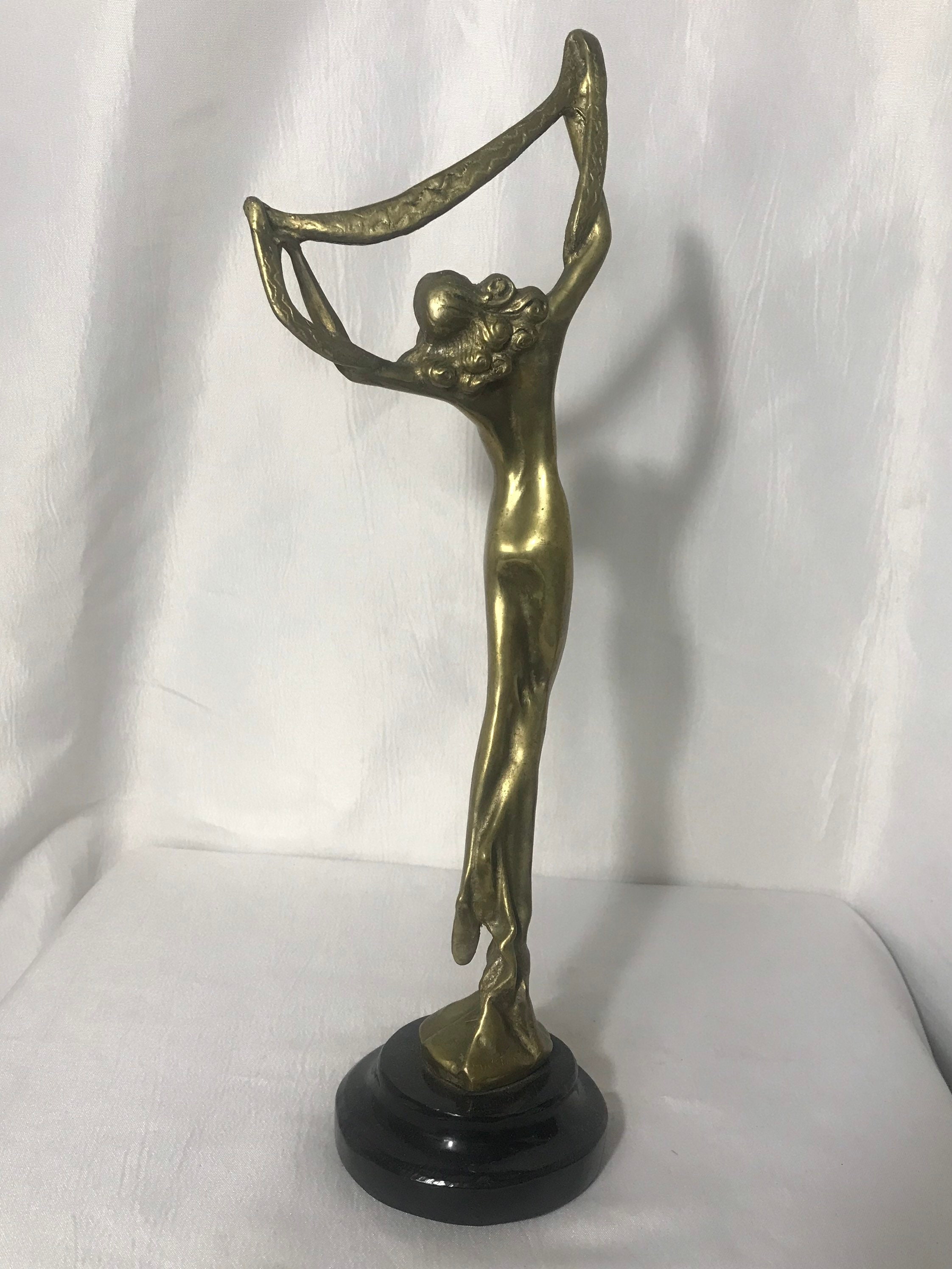 Vintage Brass Woman Statue Home Decor | Etsy