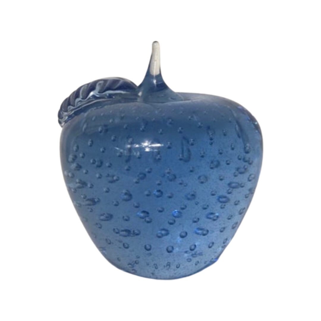 Vintage Wheaton Village Blue Apple Paperweight Home Decor Office Decor ...