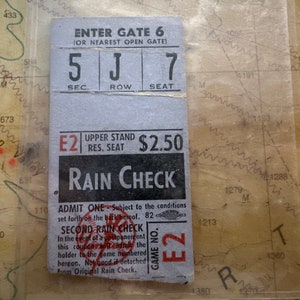 Vintage 1950s Yankees Rain Check Ticket Memorabilia - Etsy