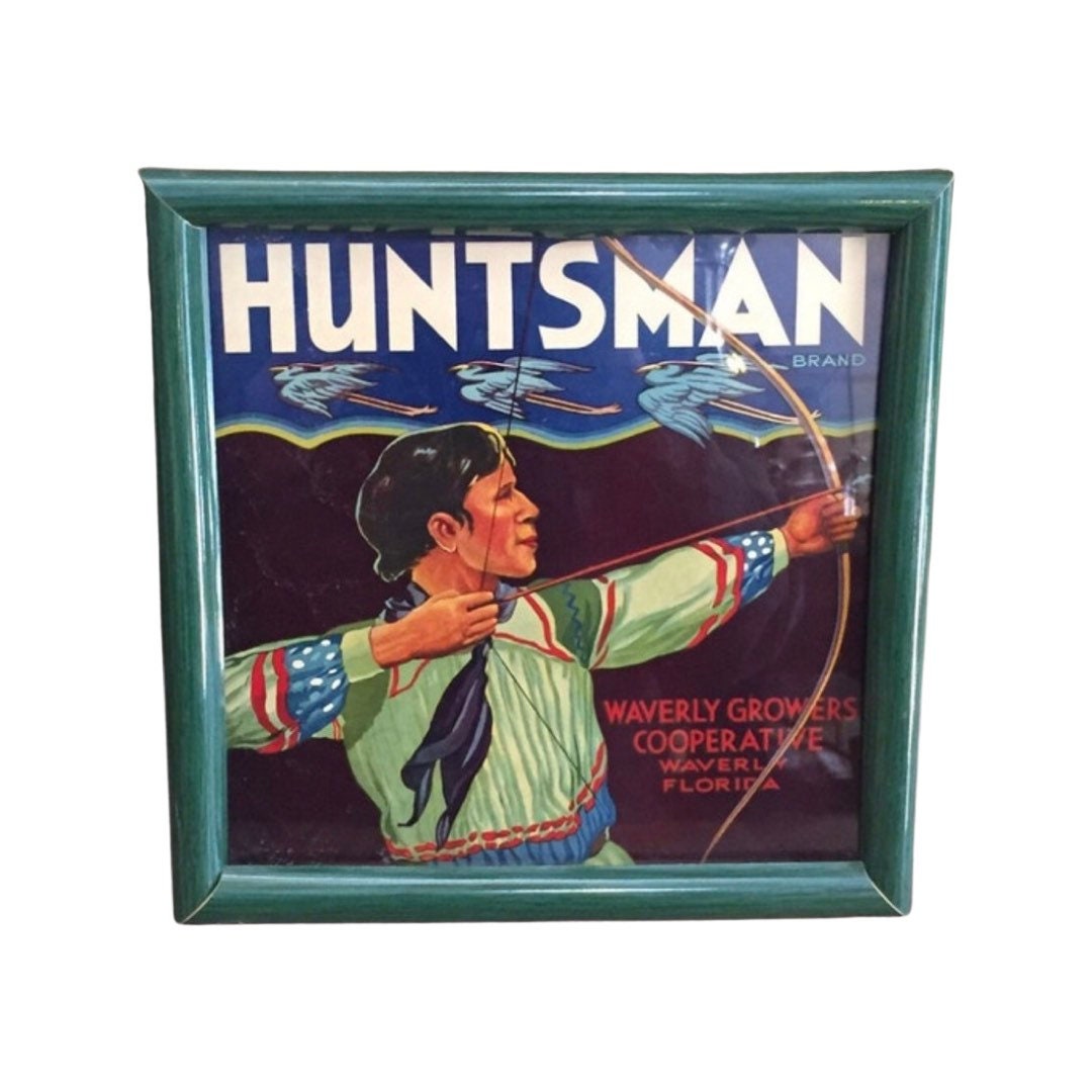 Antique Framed Huntsman Florida Oranges Crate Label Advertisement - Etsy