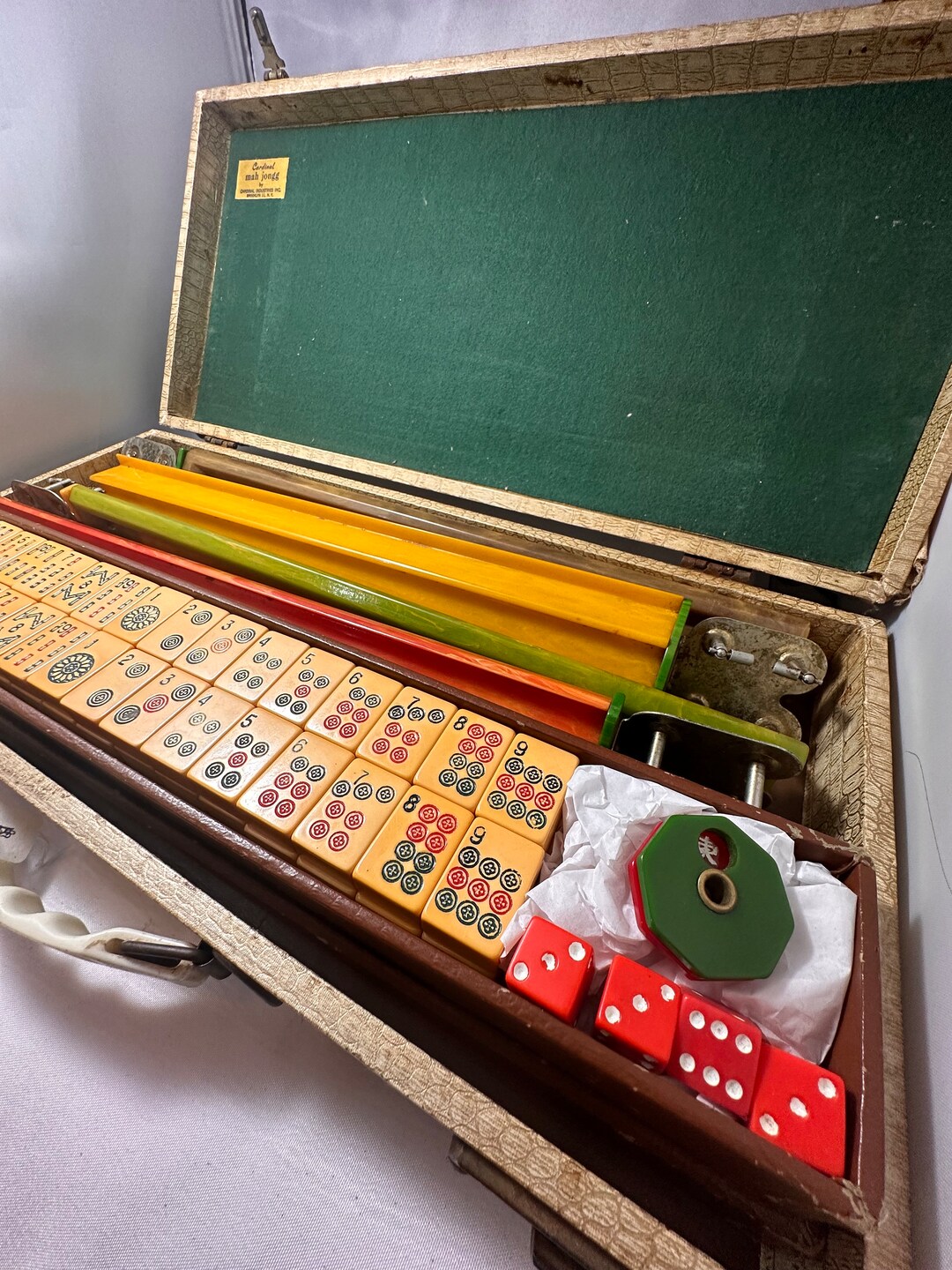 Rare Cardinal Vintage Bakelite Mah Jongg Set, Classic Chinese Tile Game ...
