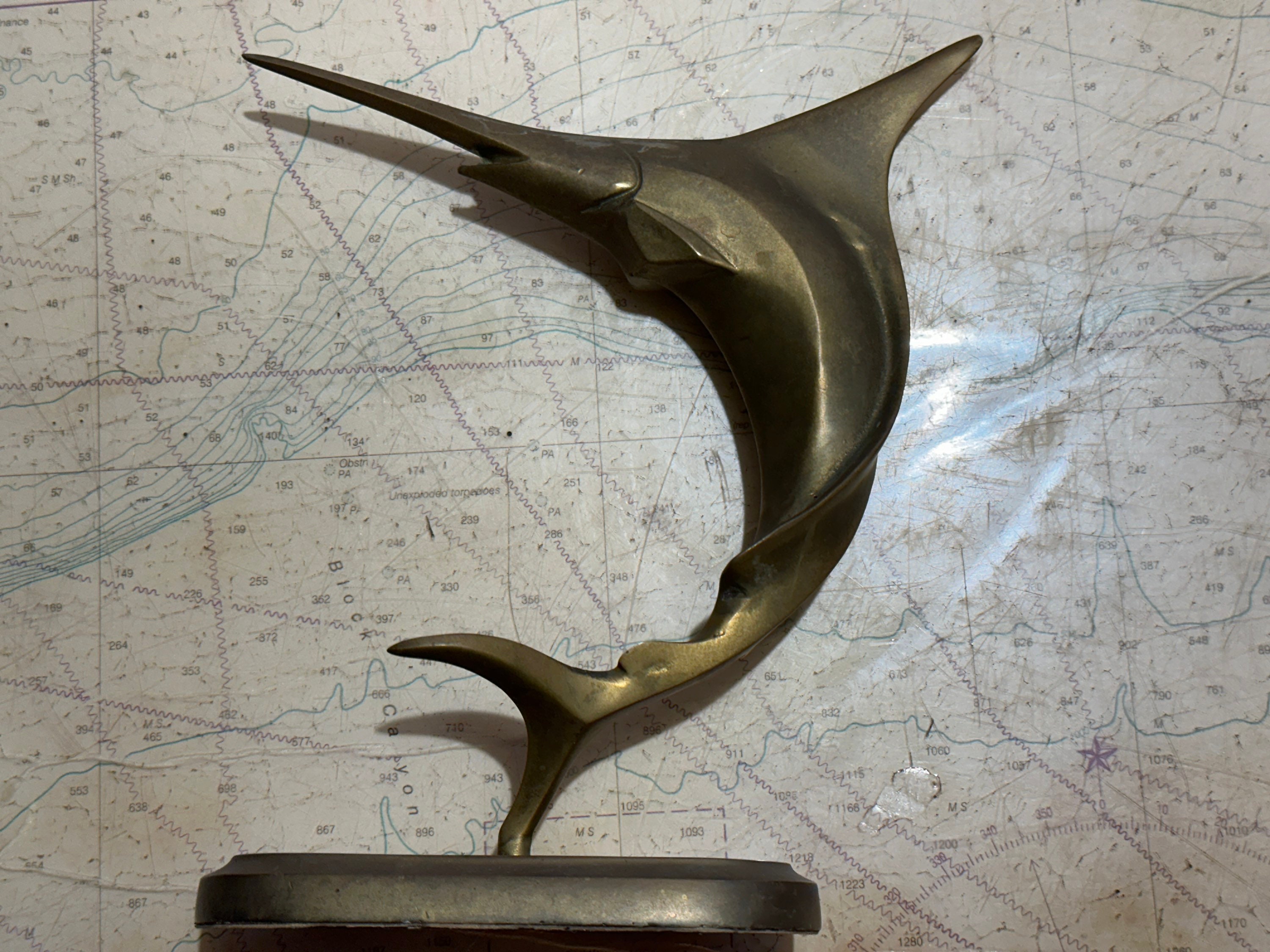 Vintage Bronze Swordfish Statue Home Decor - Etsy