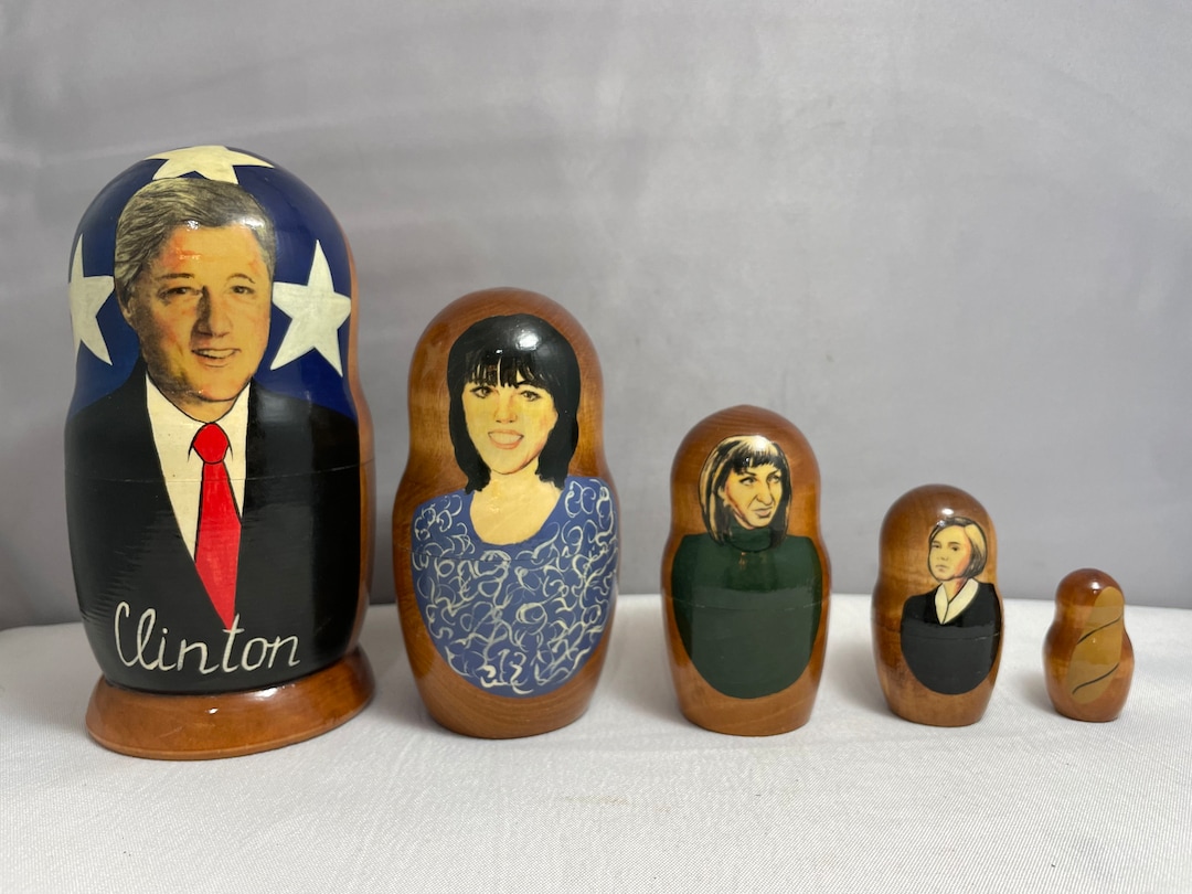 Vintage Bill Clinton U.S. President Nesting Dolls, Set of 5, Wooden ...