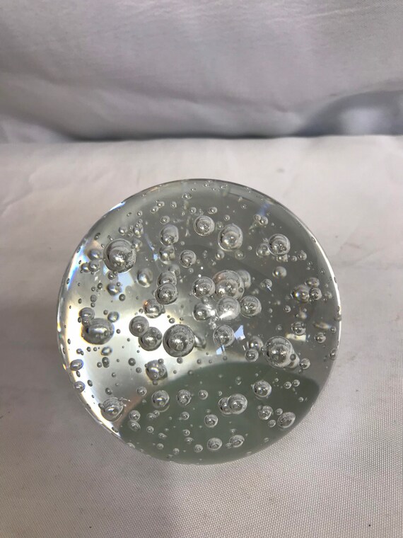 Vintage Clear Bubble Paperweight Home Decor Office Decor | Etsy