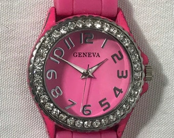 Geneva Pink Watch - Etsy