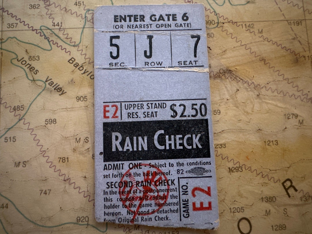 Vintage 1950s Yankees Rain Check Ticket Memorabilia - Etsy