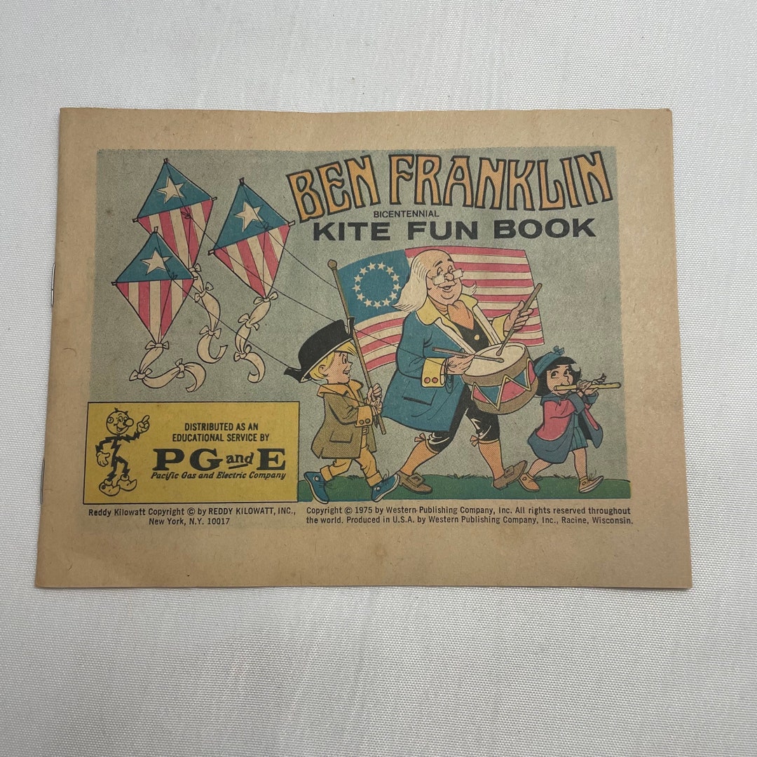 Ben Franklin Kite Fun Book Comic 1975, Vintage Cartoon Storybook ...