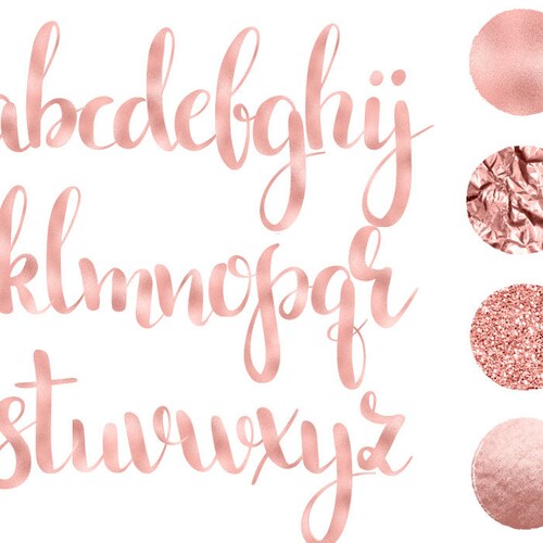 Rose Gold Letters Alphabet Clip Art Rose Gold Foil Alphabet - Etsy