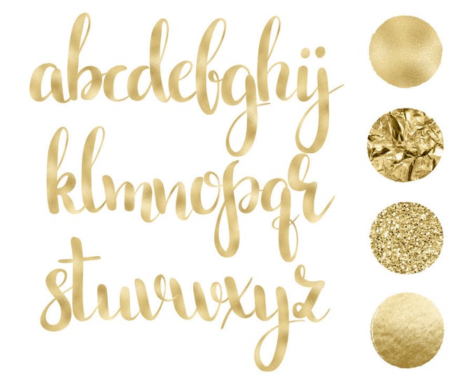 Gold Alphabet Clip Art, 4 Elegant Styles, Gold Foil, Gold Glitter ...