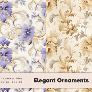 Elegant Digital Paper, Ornaments Patterns, Decorative Seamless Patterns ...