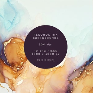 Alcohol Ink Backgrounds, Digital Paper Pack, Delicate Alcohol Ink Art ...