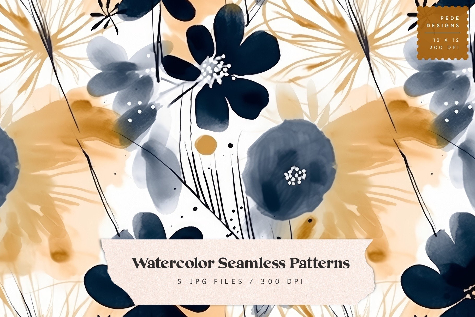 Watercolor Floral Digital Paper, Watercolor Pattern, Seamless Flowers ...