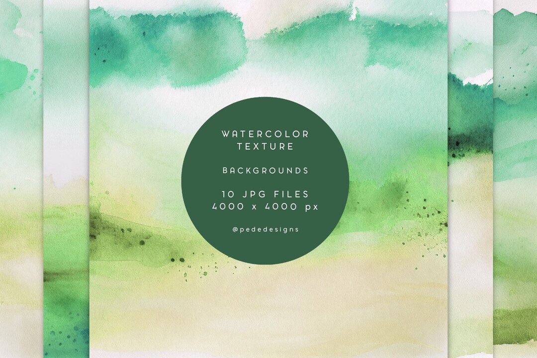 Watercolor Texture Backgrounds, Green & Yellow, Watercolor Digital ...