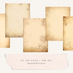Old Vintage Digital Paper Pack, Old Paper Textures, Aged Paper ...