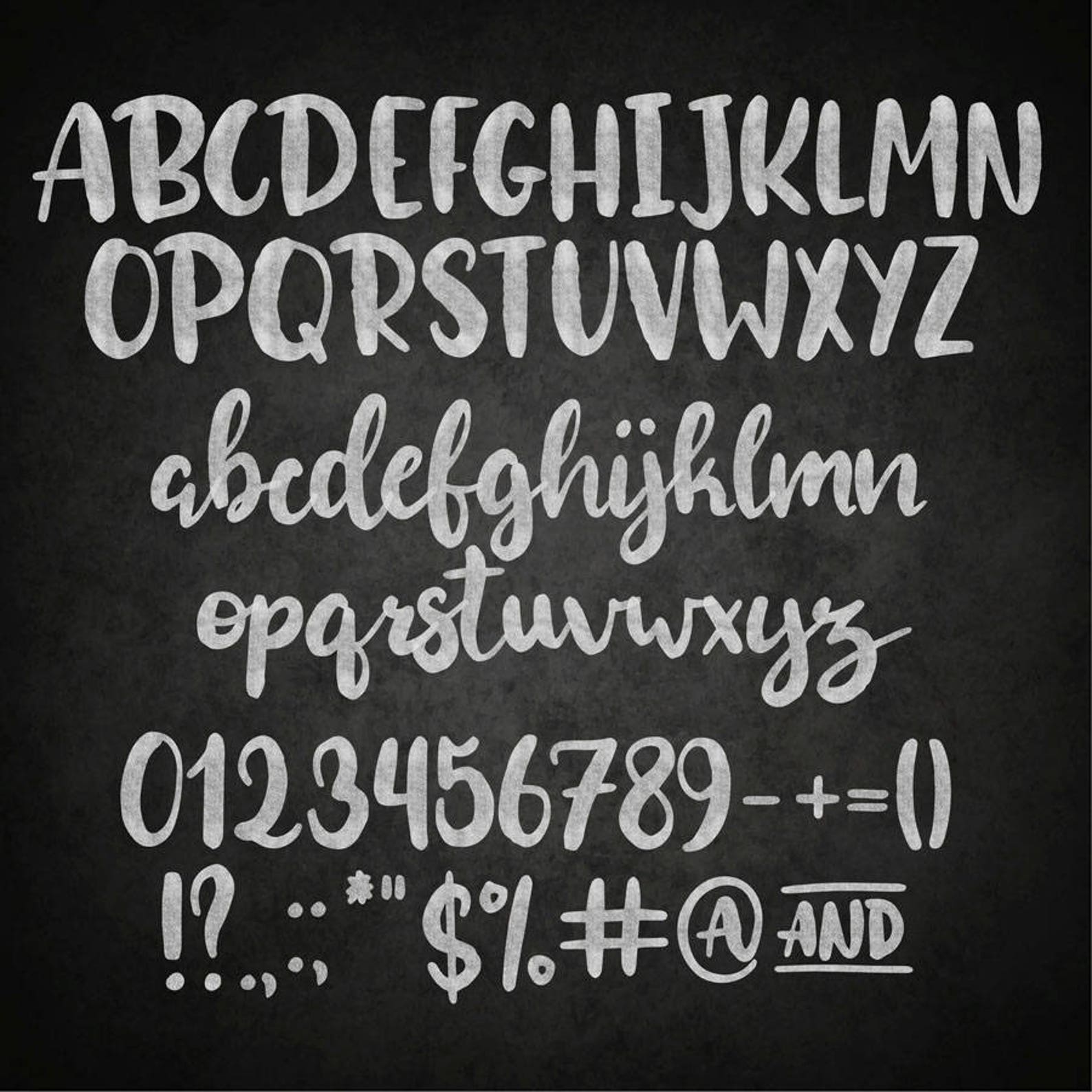 Chalkboard Alphabet Clipart Digital Chalk Font Clipart - Etsy