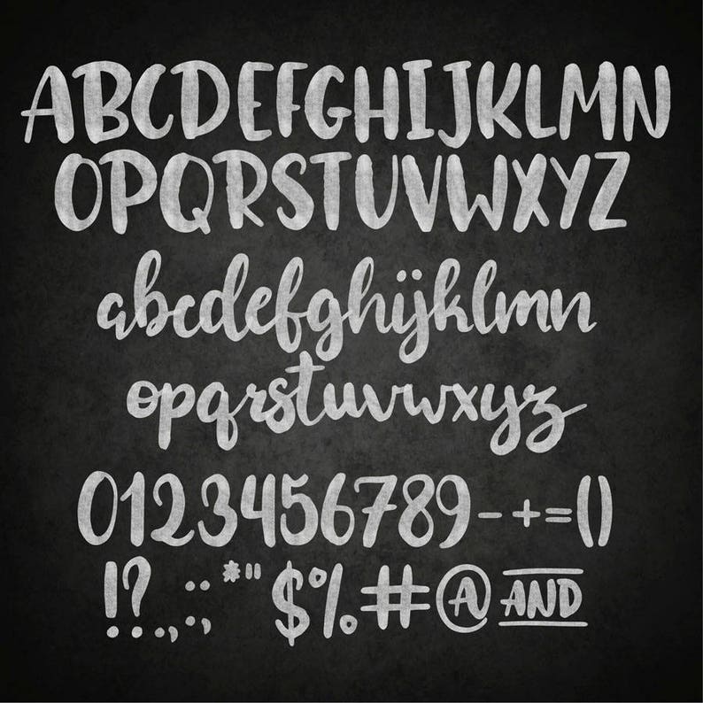 Chalkboard Alphabet Clipart Digital Chalk Font Clipart - Etsy