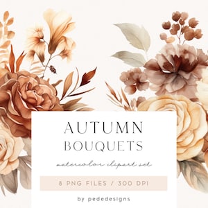 Autumn Bouquets, Watercolor Flowers, Carnations Flowers, Botanical Png ...