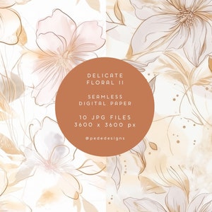 Watercolor Floral Digital Paper, Watercolor Floral Pattern, Seamless ...