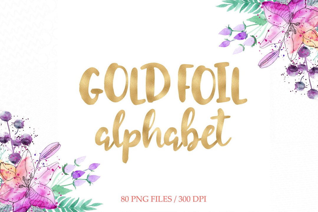 Gold Foil Alphabet Clipart, Gold Letters, Golden Foil Alphabet, Gold ...