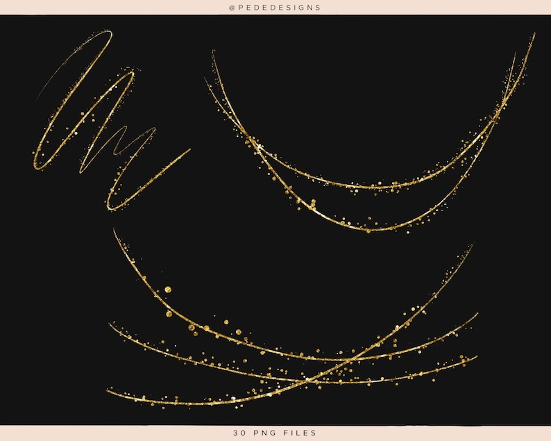 Gold Frames Clip Art Glitter Geometric Sparkly Design - Etsy