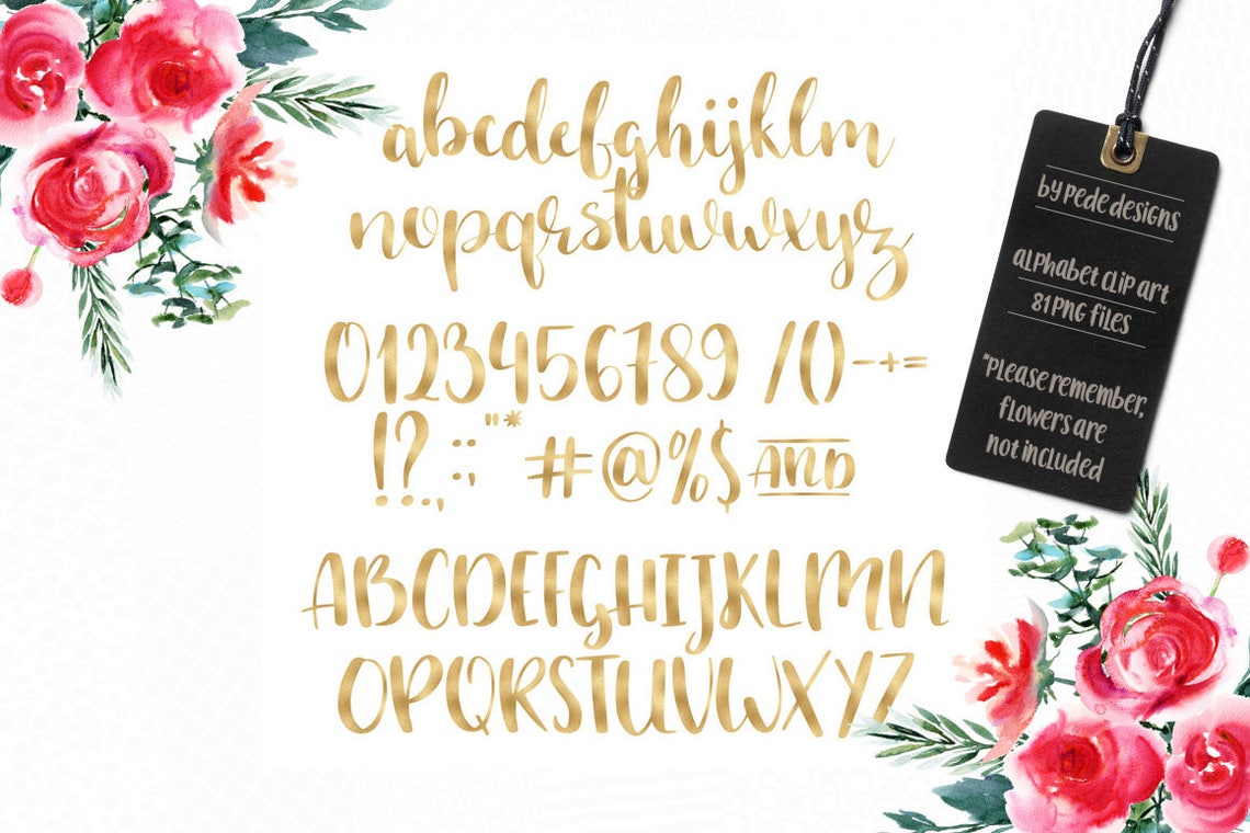 Gold Foil Alphabet Clipart Gold Digital Letters Golden Foil - Etsy