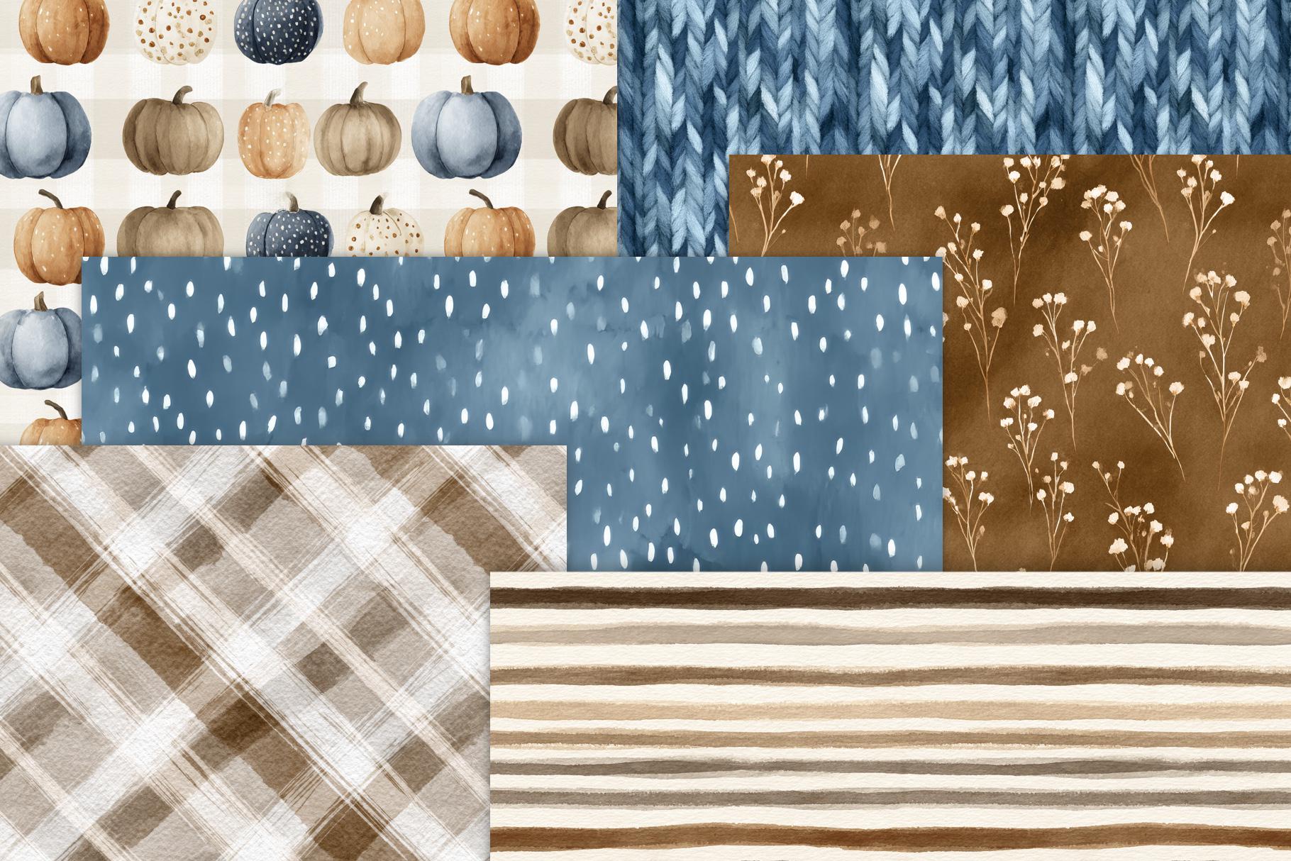 Autumn Digital Paper Pack: Cozy Pumpkin, Floral & Plaid Patterns ...