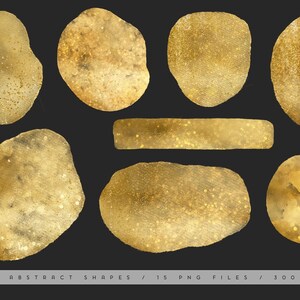 Gold Abstract Shapes Clipart, Gold Glitter, Sparkly Watercolor, Great ...