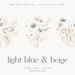 Light Blue & Meadow, Watercolor Wild Flowers Clipart, Blue Floral Graphics, Floral Bouquet ...