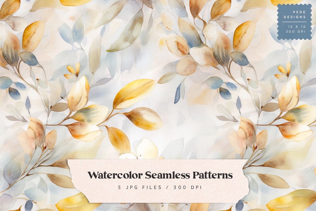 Watercolor Floral Digital Paper, Watercolor Elegant Pattern, Flowers ...