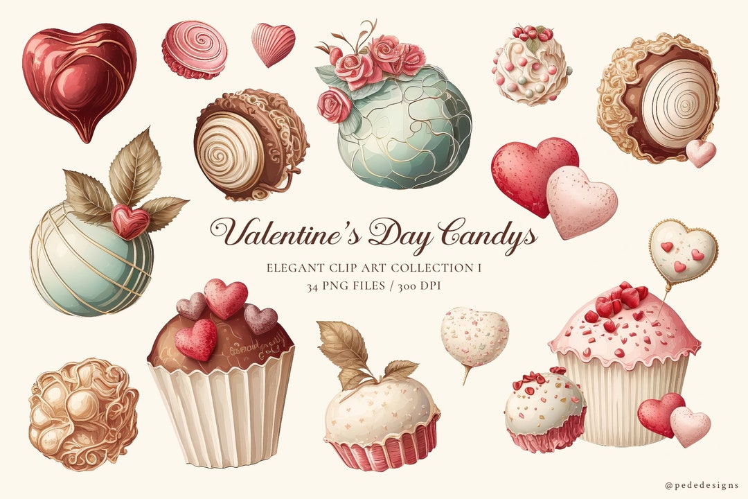 Valentine's Day Candys Clip Art, Valentine Png, Love Clipart, Sweets ...