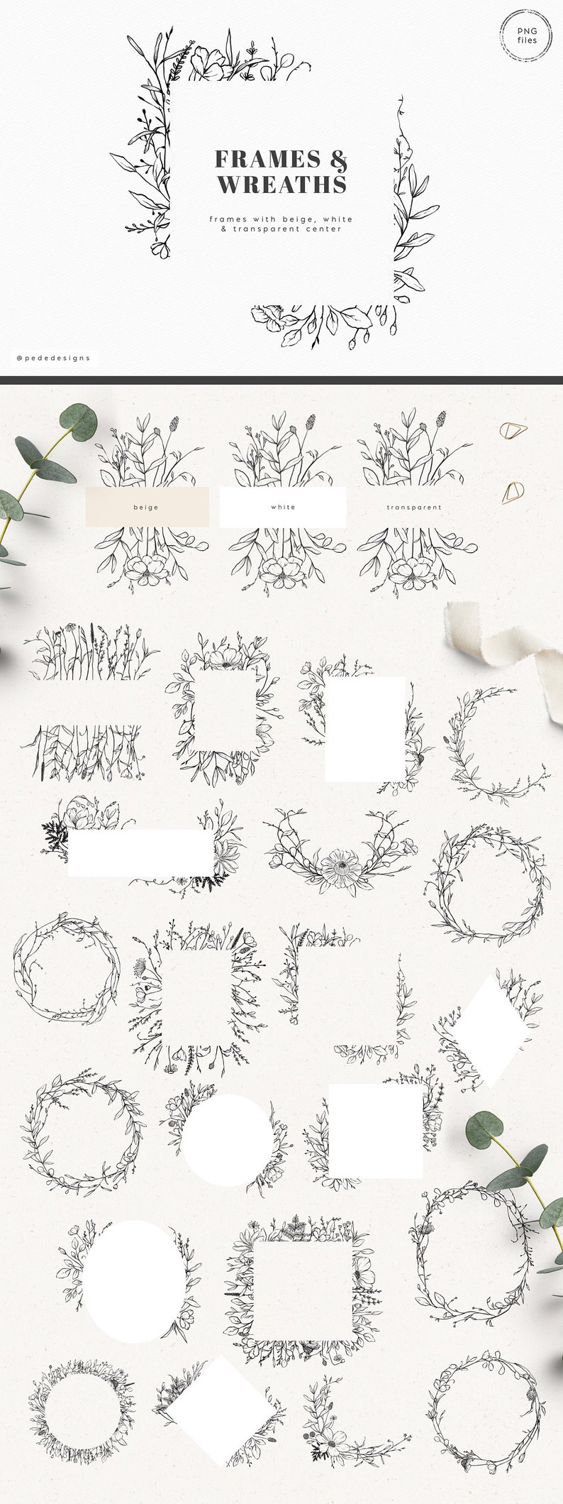 Wild Flowers Collection Meadow Clip Art Hand Drawn Flowers - Etsy