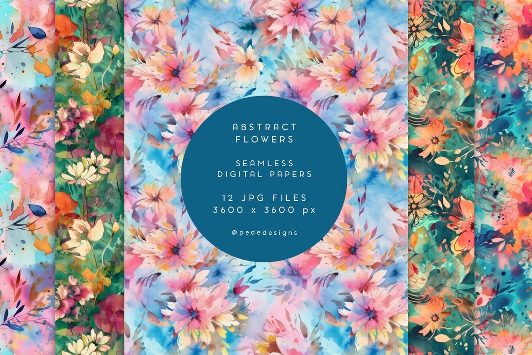 Watercolor Floral Digital Paper, Garden Watercolor Pattern, Seamless ...