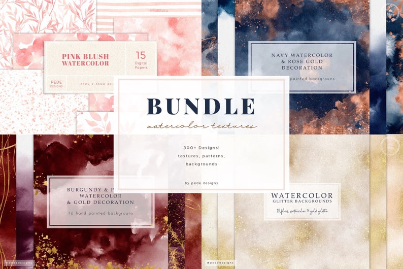 Best of the Best Bundle Textures Digital Papers Watercolor - Etsy